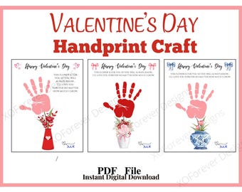 Valentines Day Hand Art | Valentine Craft | Valentine Handprint Craft ...