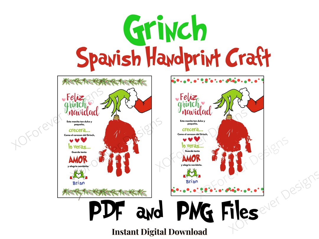 Spanish Grinch Handprint | Grinchmas | Christmas Handprint | Grinch ...