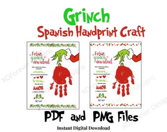Grinch Handprint | Grinchmas | Christmas Handprint | Grinch Ornament ...