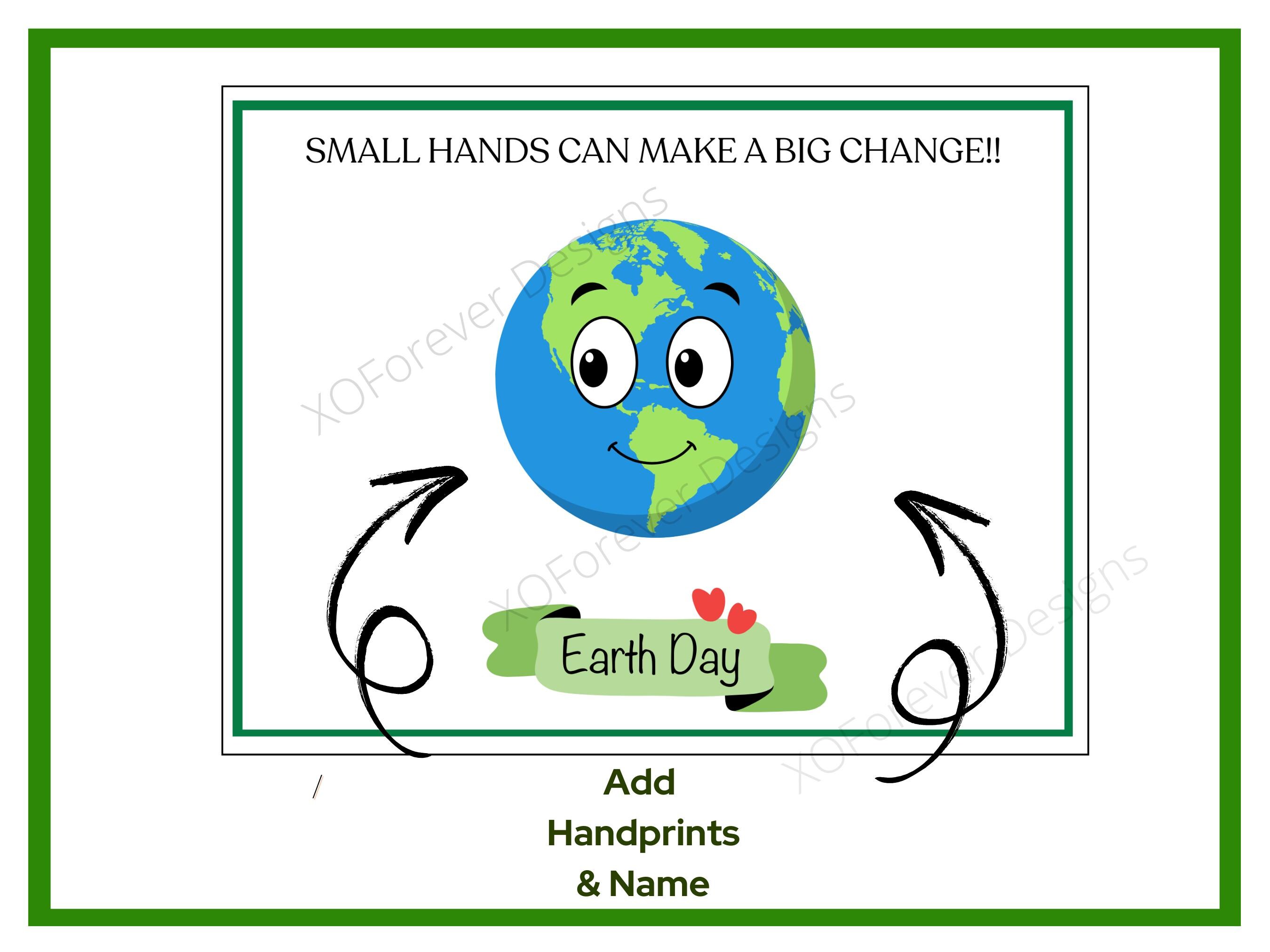 Earth Day Small Hands | Handprint Craft | Earth Day Craft | Kids ...