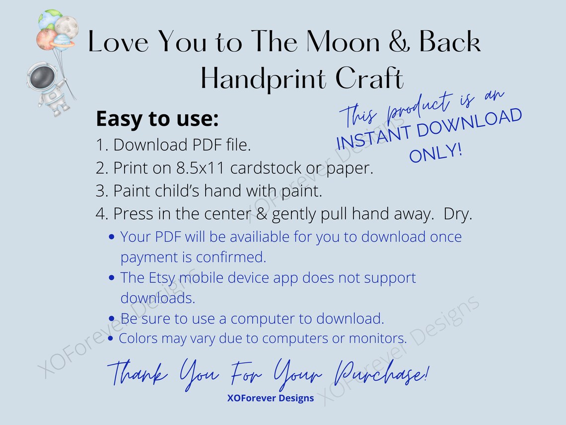 Love You to the Moon Handprint Craft Rocket Handprint Handprint ...