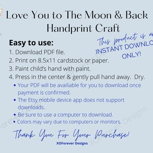Love You to the Moon | Handprint Craft | Rocket Handprint | Handprint ...