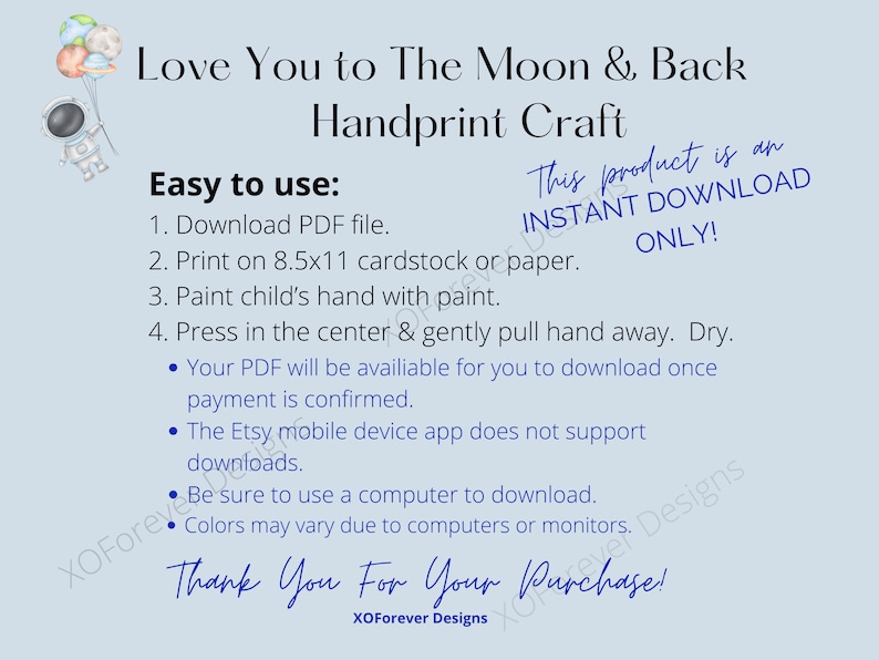 Love You to the Moon Handprint Craft Rocket Handprint Handprint ...
