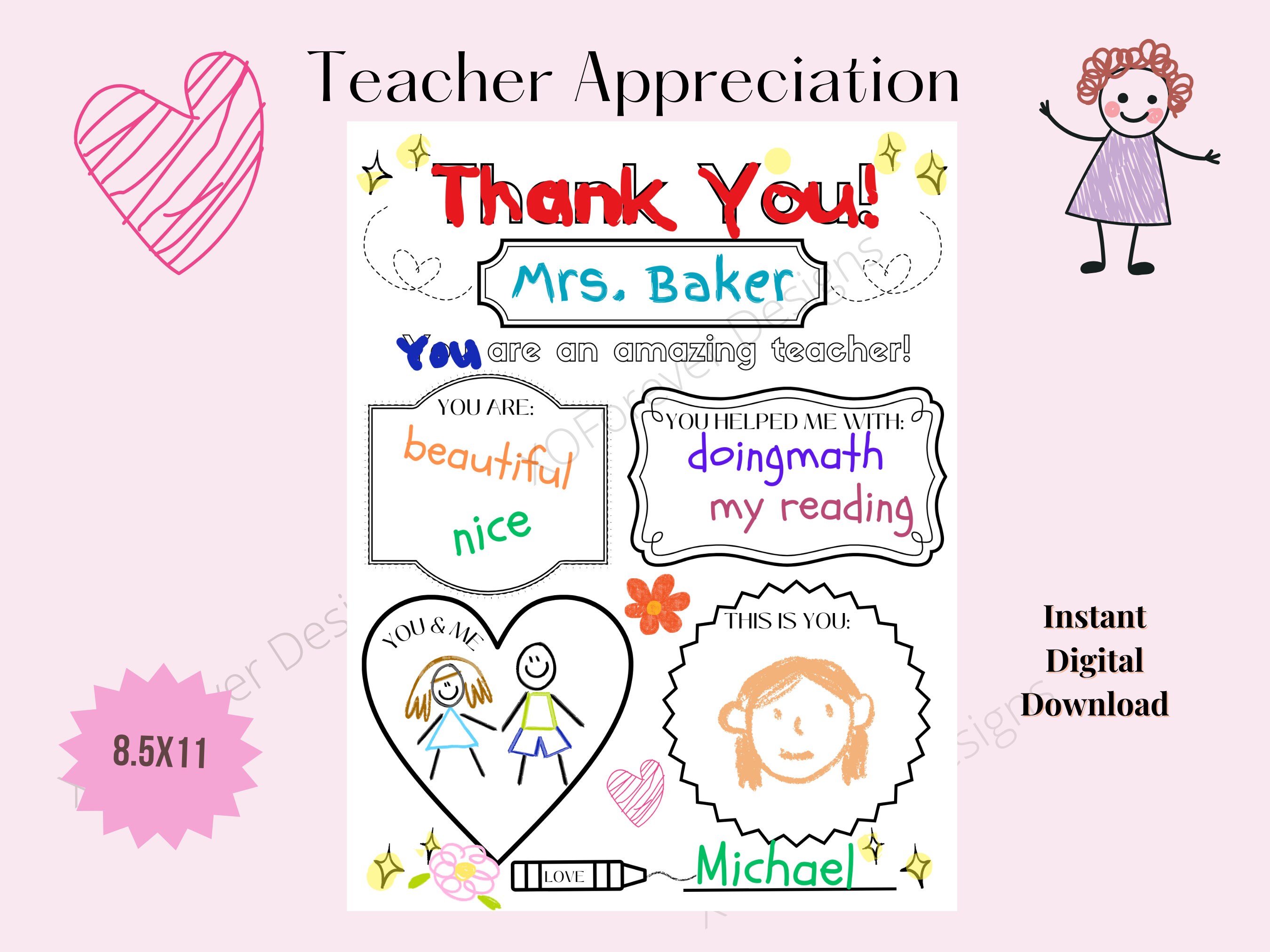 Teacher Appreciation Week Printable Teacher Appreciation Thank You ...