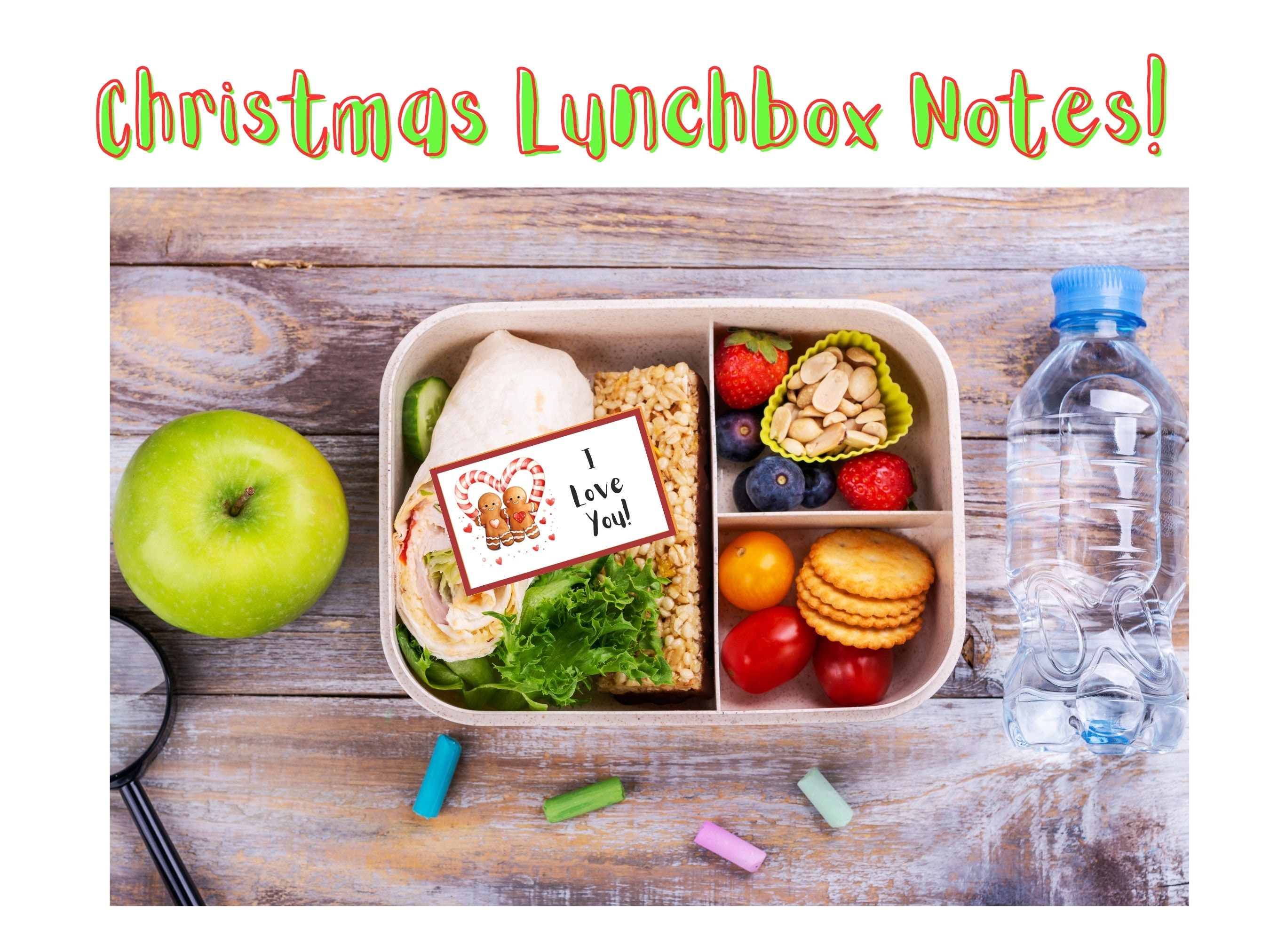 Printable Christmas Lunch Box Notes for Kids | Cute Christmas Lunchbox ...