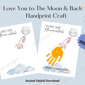 Love You to the Moon | Handprint Craft | Rocket Handprint | Handprint ...