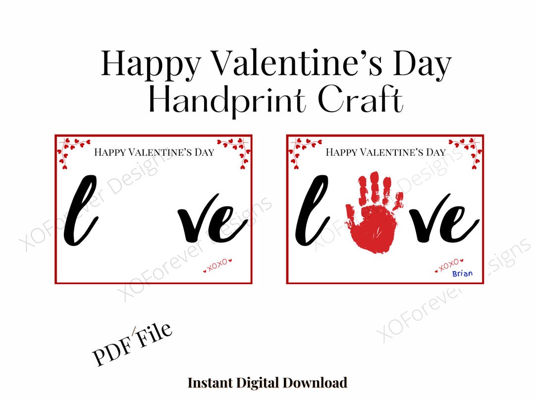Love Hand Craft | Valentines Handprint Art| Preschool Activity ...