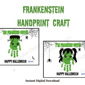 Frankenstein Handprint | Halloween Handprint |fall Art Craft ...
