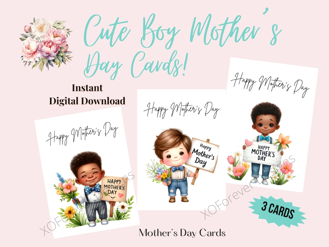 Cute Mother's Day Card | 1st Mother's Day | Boy Mom Era | Mother's Day ...