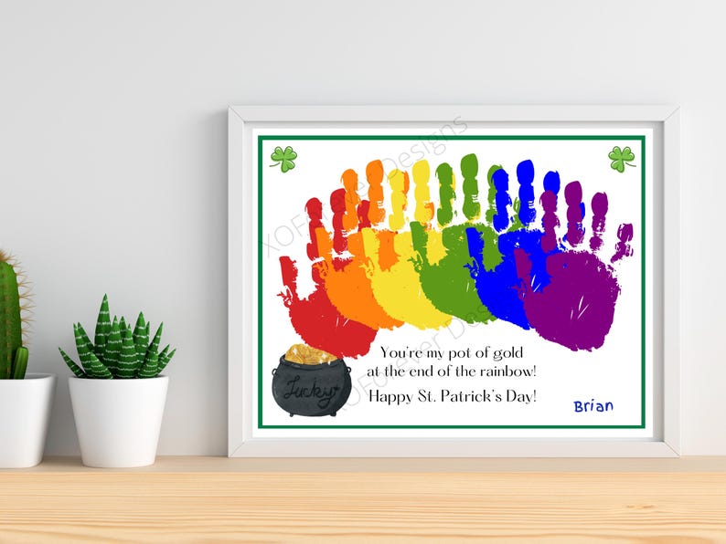 St Patrick Handprint | Rainbow Handprint | Preschool Activity ...