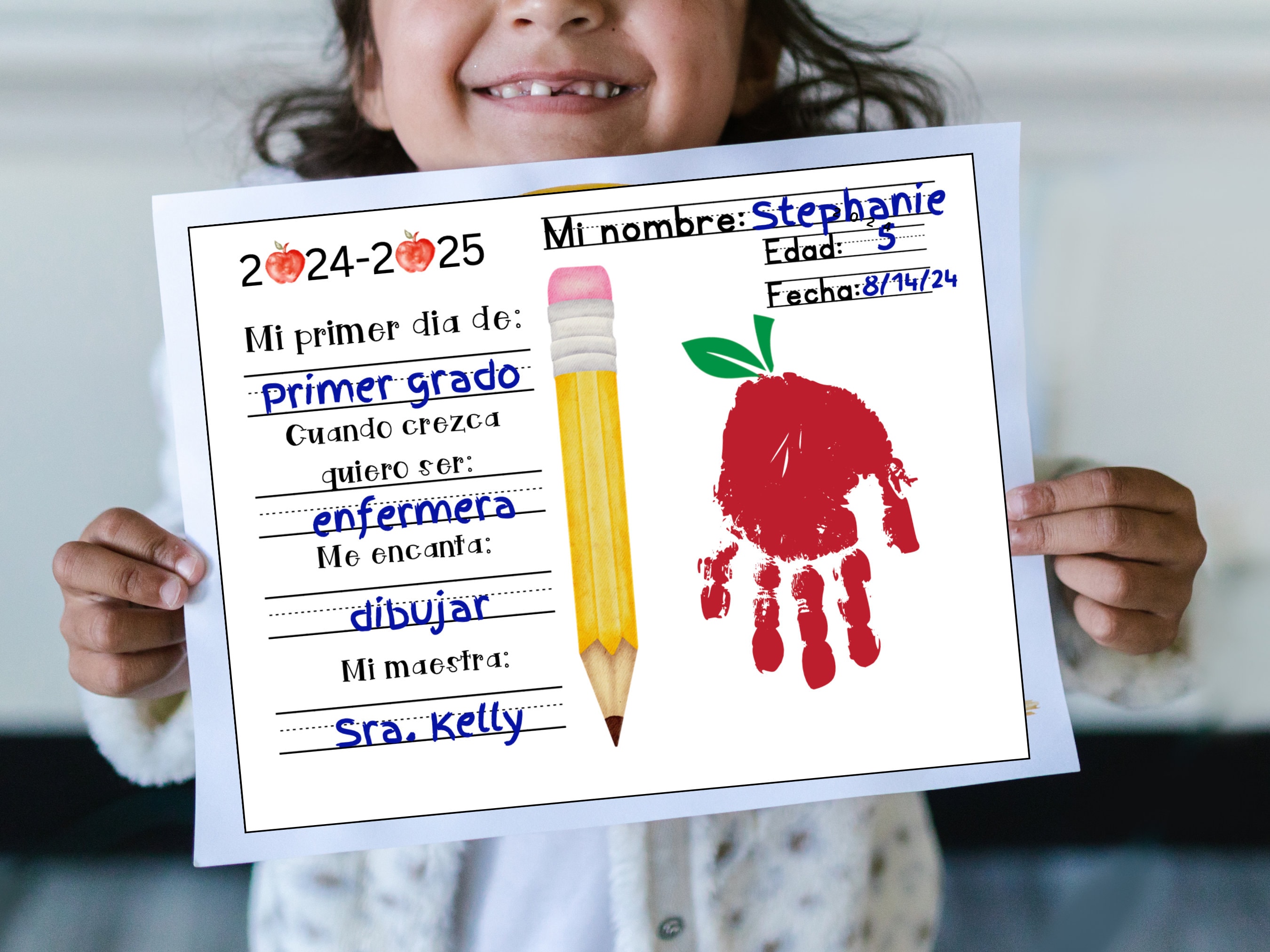 Spanish First Day of School Handprint Memory Book Teacher Resources ...