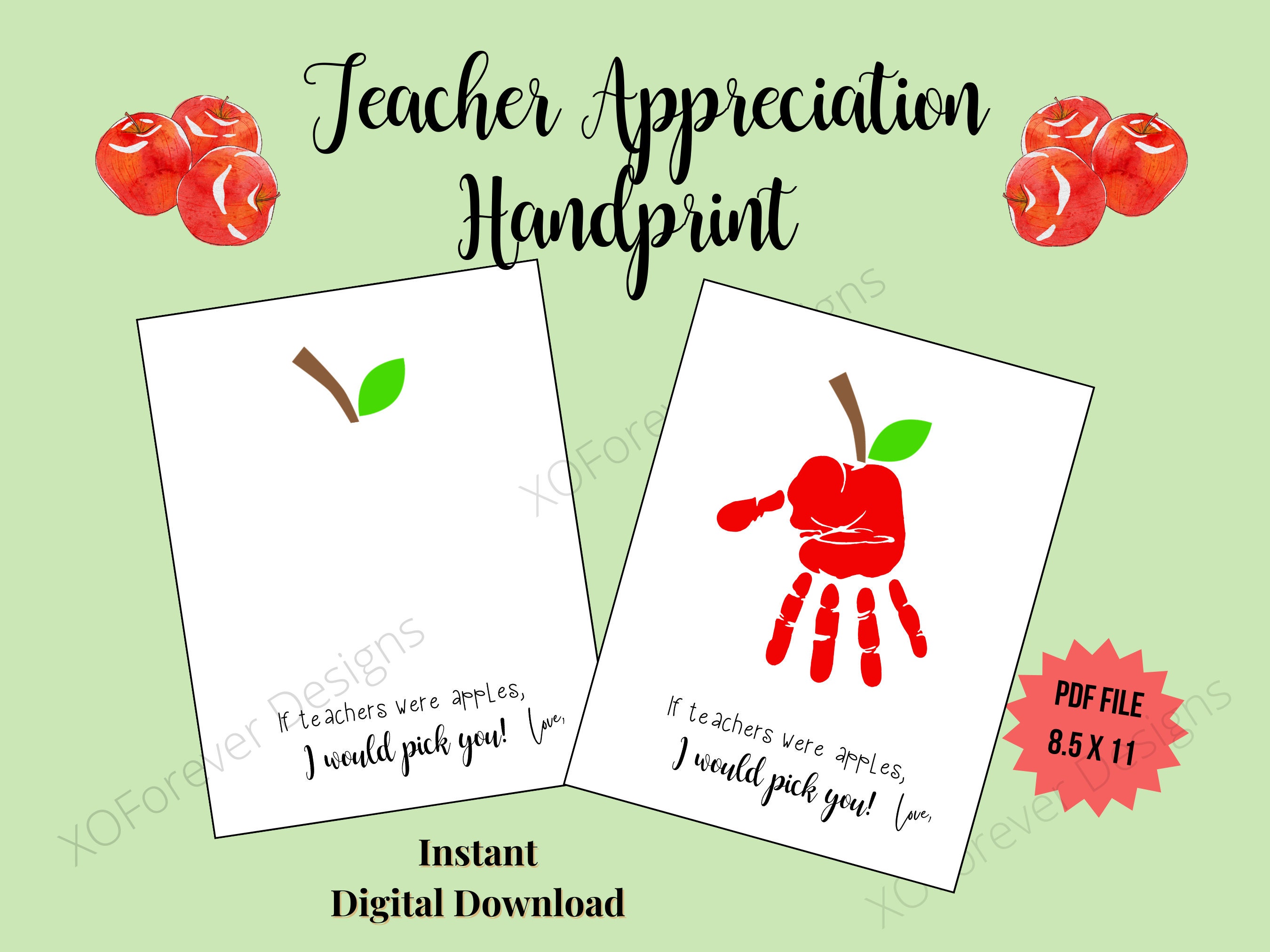 Teacher Appreciation Week Printable Handprint Art Handprint Art for ...