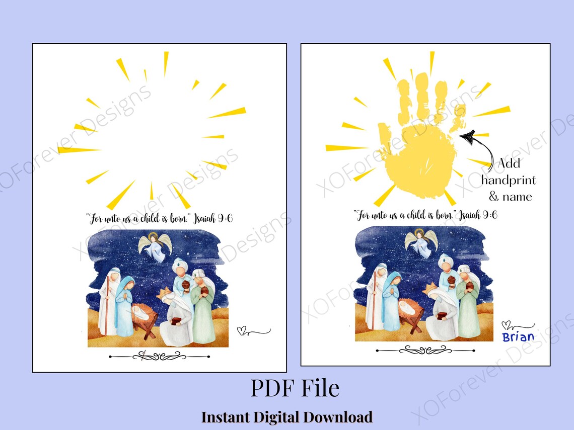 Nativity Handprint | Nativity Scene | Christmas Handprint | | Preschool ...