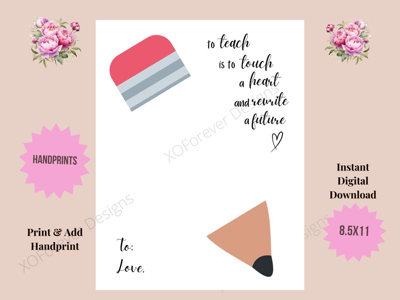 Teacher Appreciation Week Printable Handprint Art | Handprint Art for ...