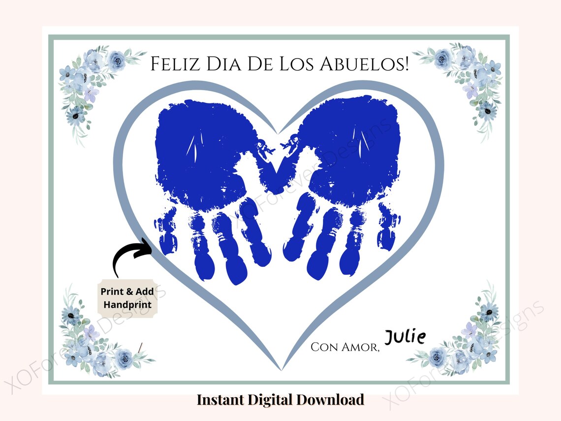 Spanish Grandparent Handprint | Dia De Los Abuelos | Happy Grandparents ...