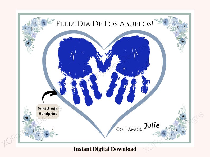 Spanish Grandparent Handprint | Dia De Los Abuelos | Happy Grandparents ...