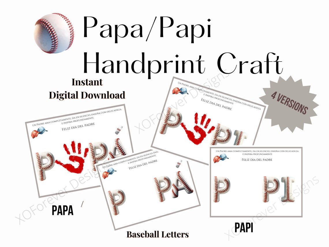 Baseball Papa/papi | Papa/papi Handprint Craft | Feliz Dia Del Padre ...