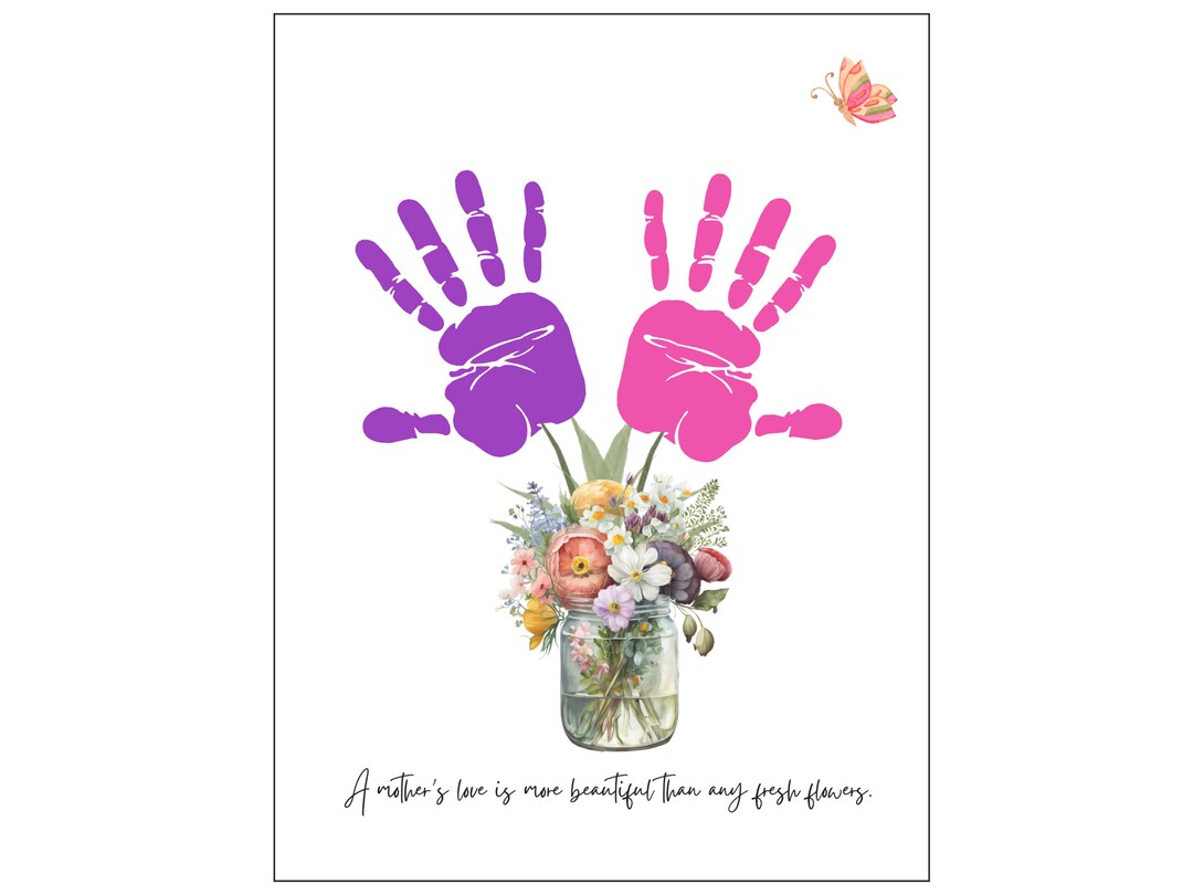 Mother's Day Flower Handprint Craft | Handprint Craft | Kids Handprint ...