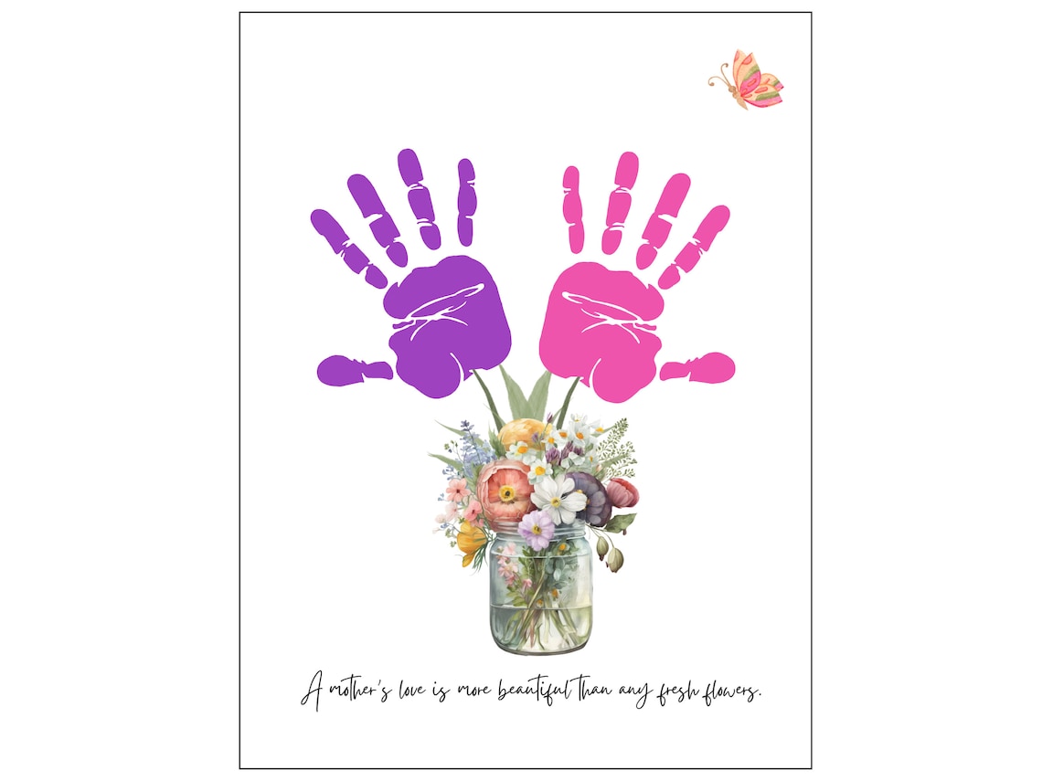 Mother's Day Flower Handprint Craft | Handprint Craft | Kids Handprint ...