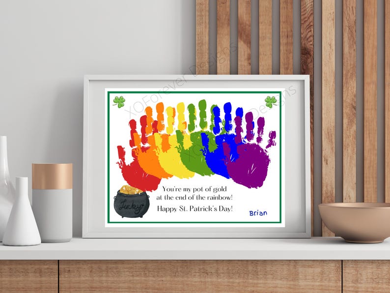 St Patrick Handprint | Rainbow Handprint | Preschool Activity ...