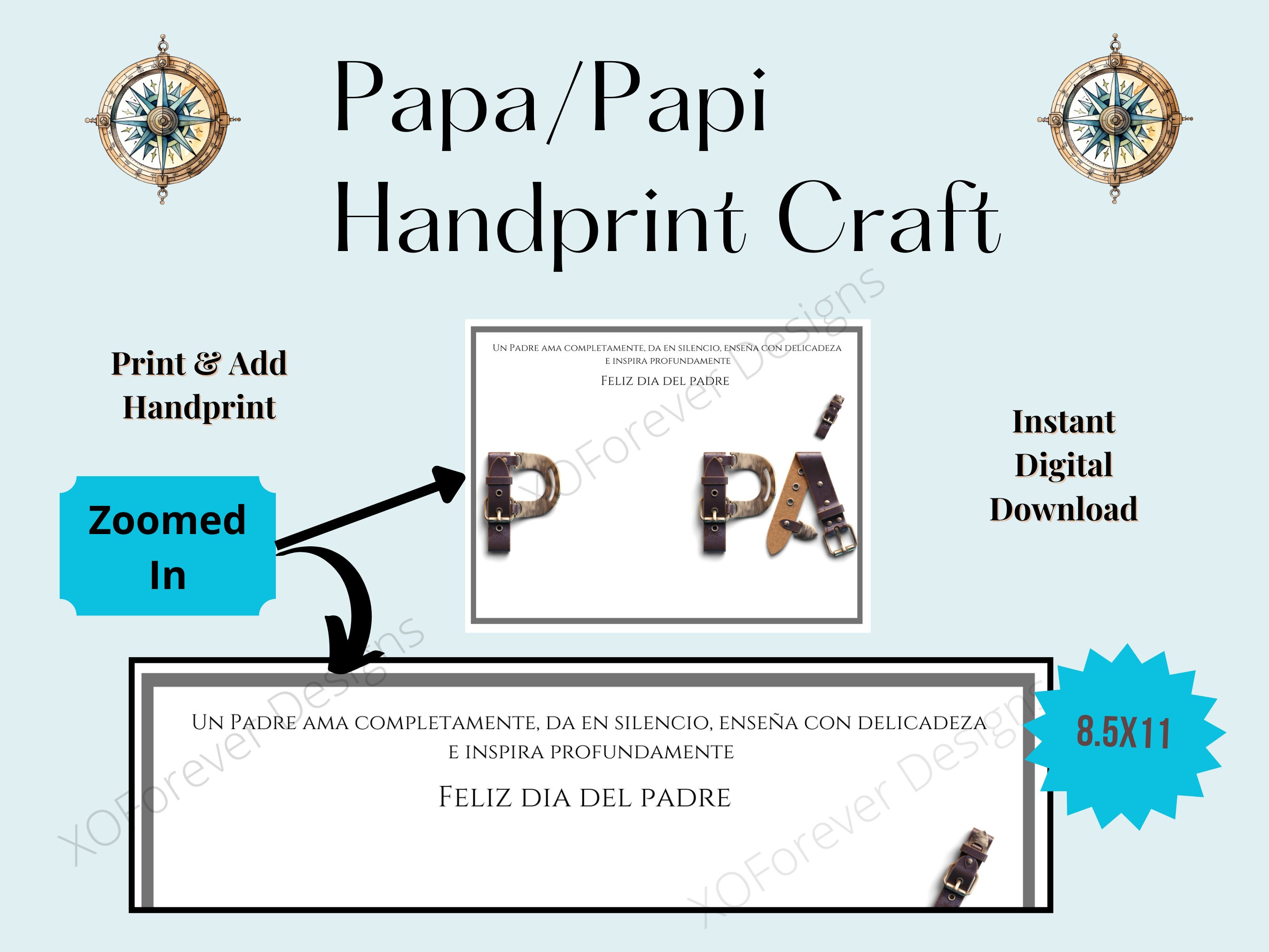 Papa/papi Father's Day | Papa/papi Handprint Craft | Feliz Dia Del ...