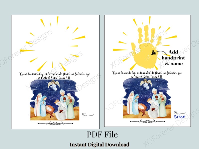 Spanish Nativity Handprint | Nativity Scene | Christmas Handprint ...