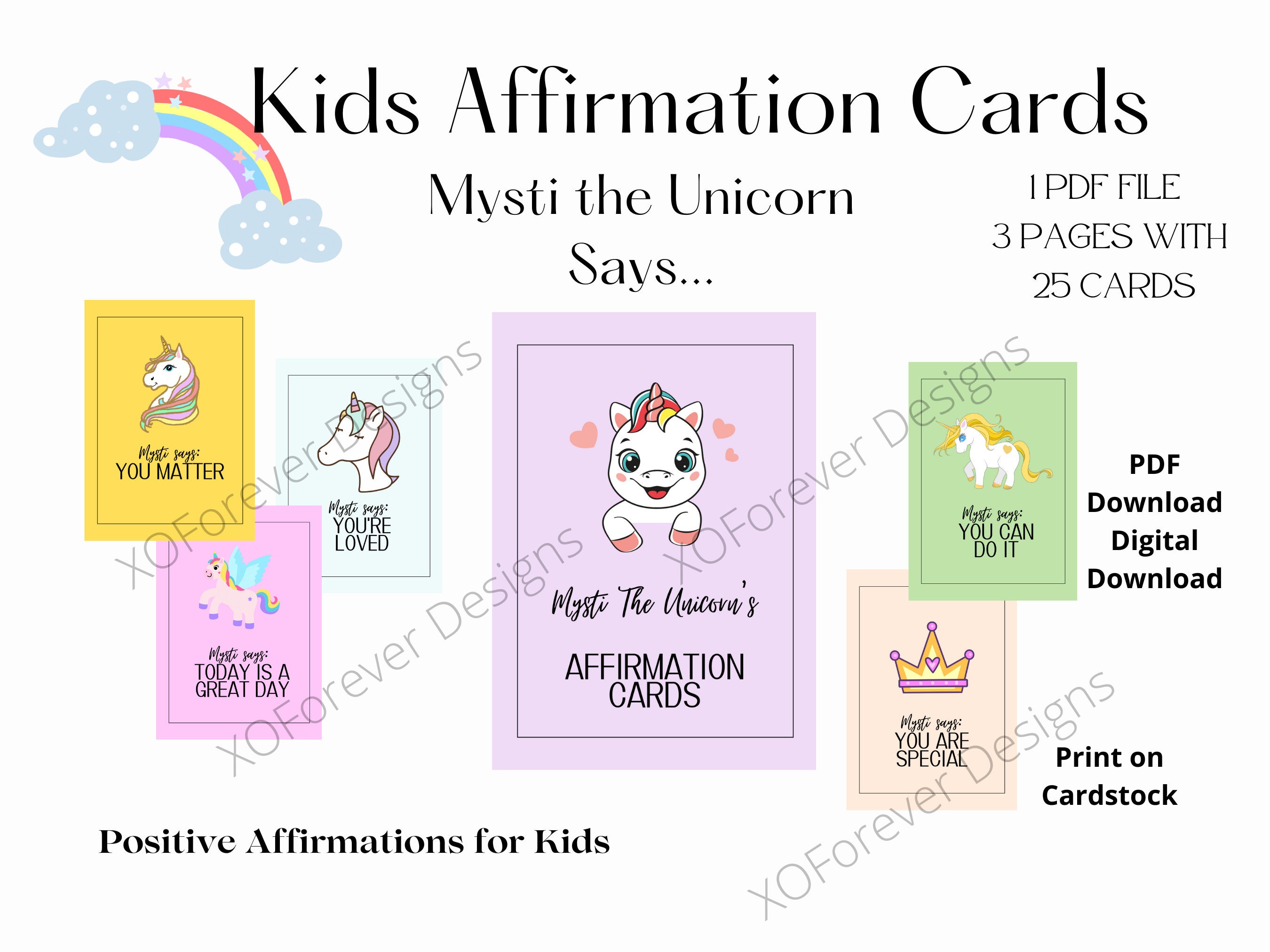 Kids Affirmation Cards | Unicorn Affirmation Cards | Kids Mindfulness ...