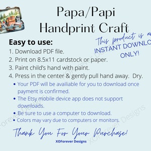 Papa/papi Father's Day | Papa/papi Handprint Craft | Feliz Dia Del ...