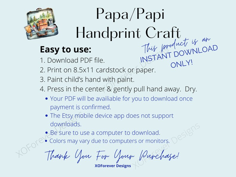 Papa/papi Father's Day | Papa/papi Handprint Craft | Feliz Dia Del ...