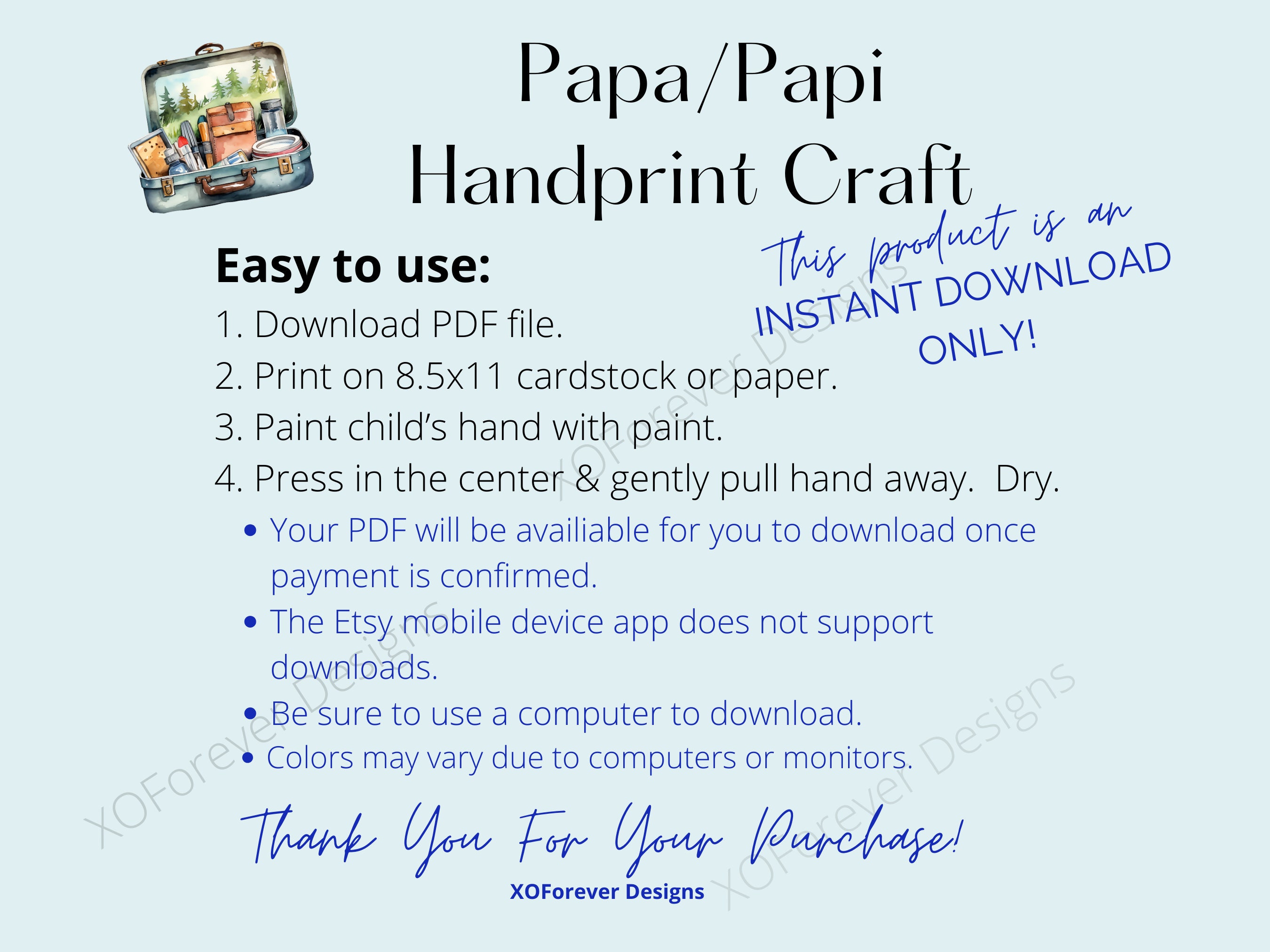Papa/papi Father's Day | Papa/papi Handprint Craft | Feliz Dia Del ...
