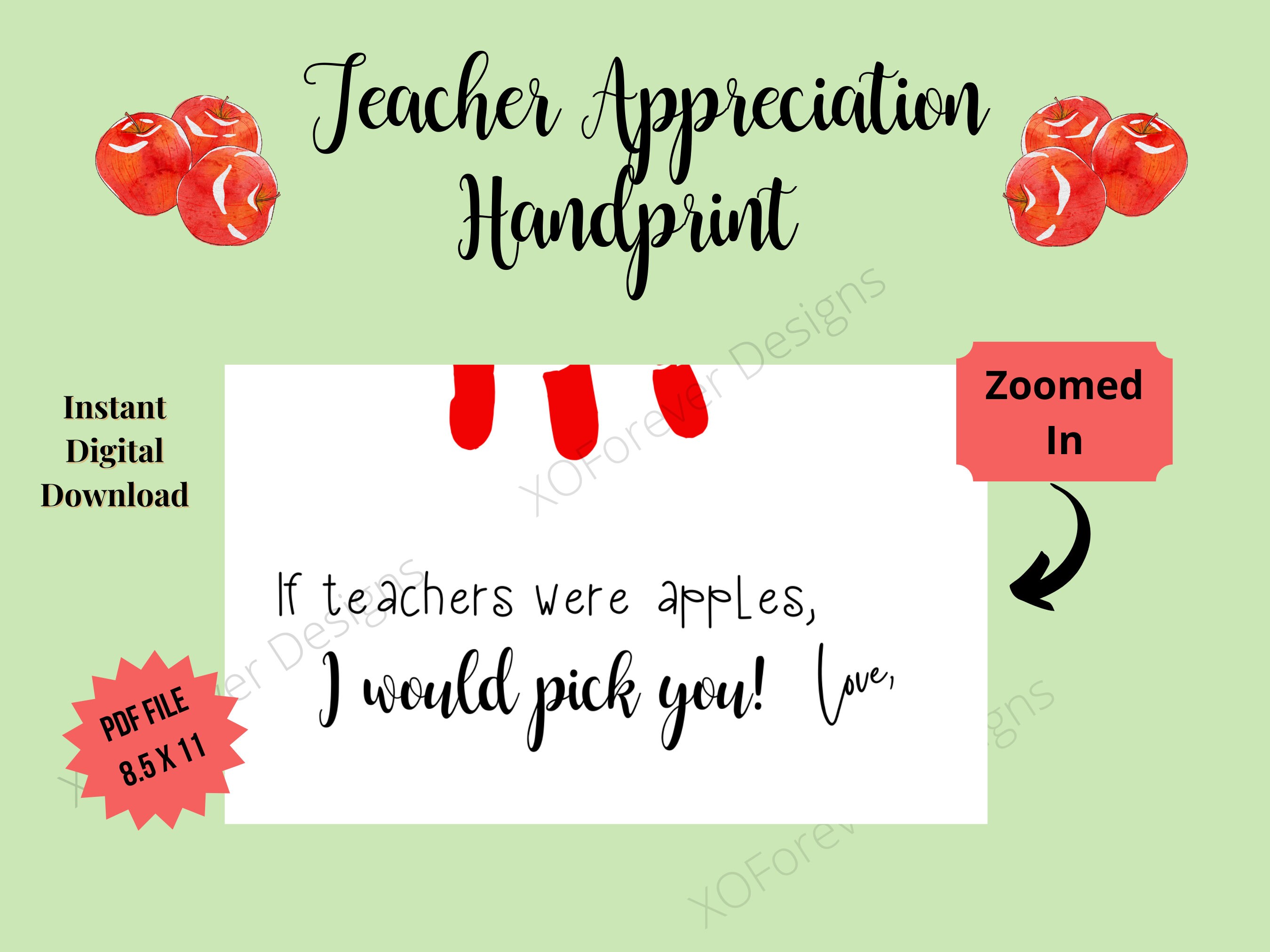 Teacher Appreciation Week Printable Handprint Art Handprint Art for ...