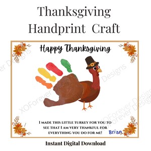 Thanksgiving Handprint | Turkey Handprint |fall Art Craft | Preschool ...