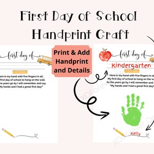 First Day of School Handprint Art | Memory Book | Teacher Resources ...