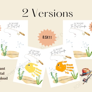 Father's Day Handprint Fishing | Grandpa Handprint | Dad Gift From Kids ...