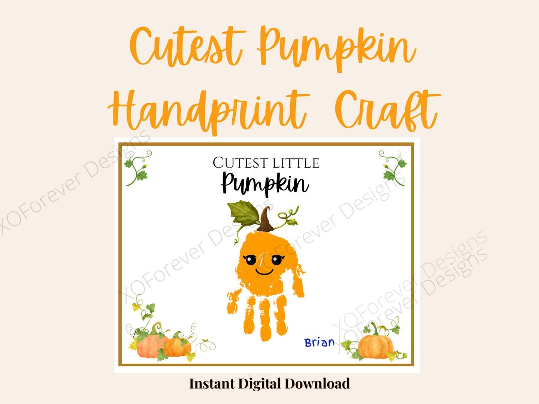 Pumpkin Handprint | Halloween Handprint |fall Art Craft | Preschool ...