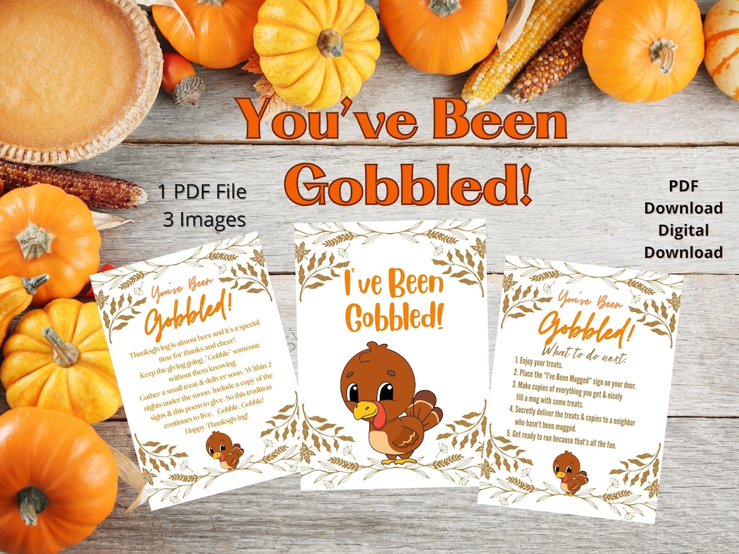 You've Been Gobbled | Thanksgiving Printable | Thanksgiving Activity ...