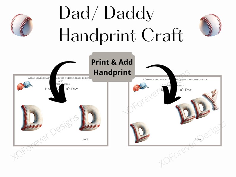 Baseball Father's Day | Father's Day Handprint Craft | Father's Day ...