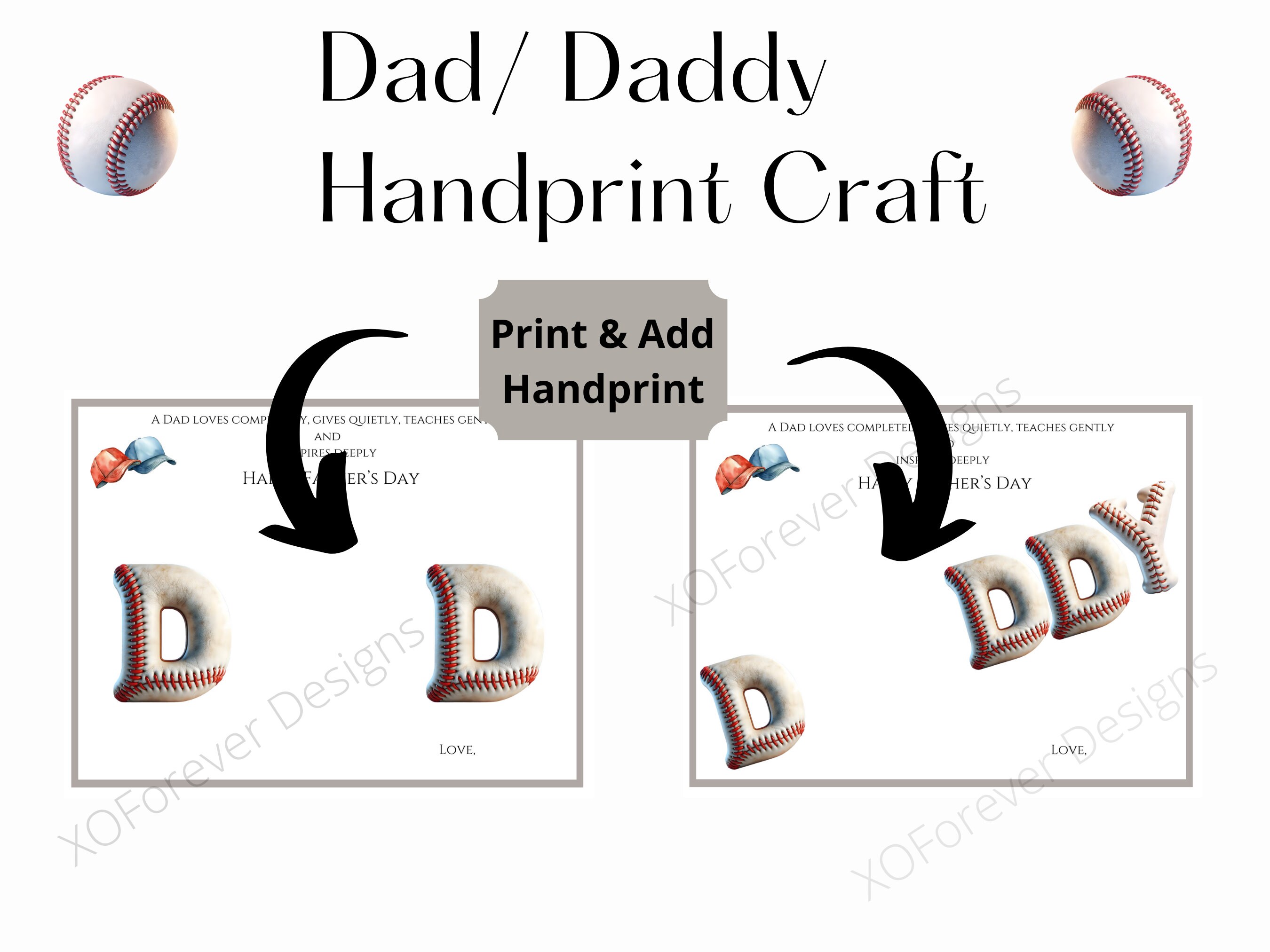 Baseball Father's Day | Father's Day Handprint Craft | Father's Day ...