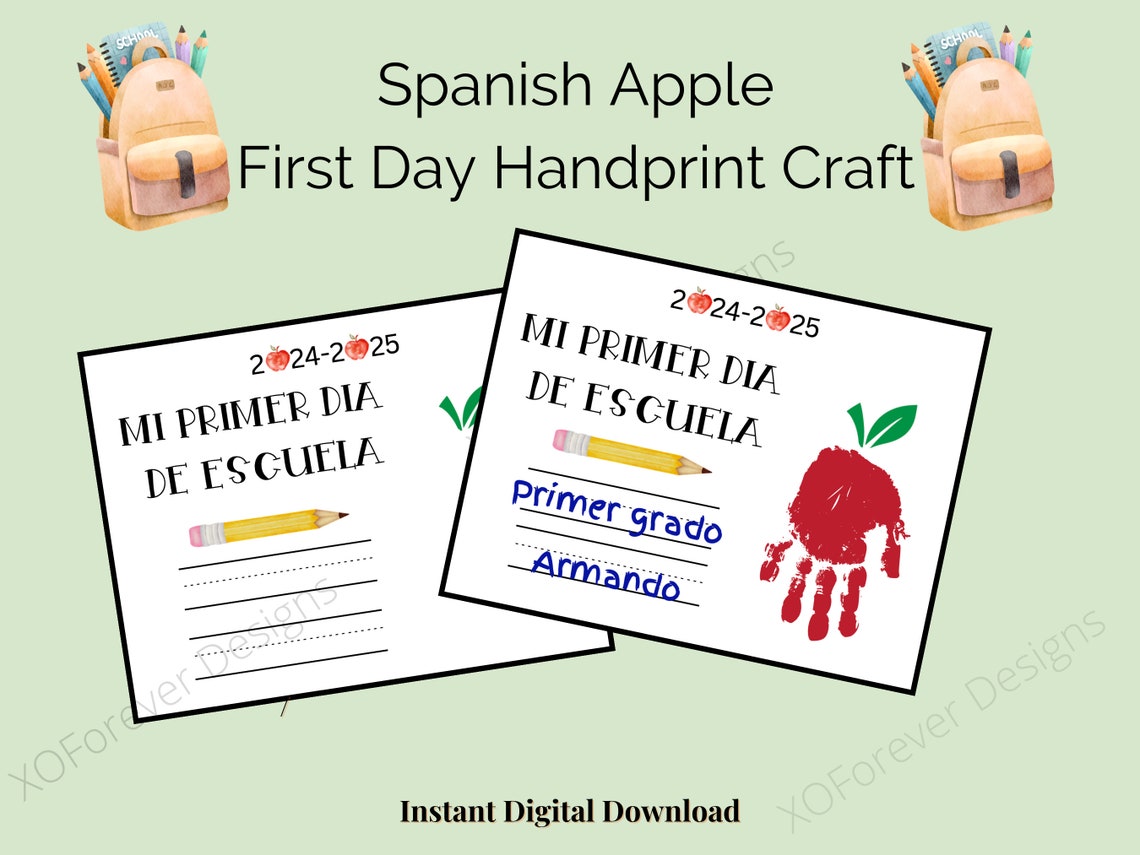 Spanish First Day of School Handprint | Memory Book | Teacher Resources ...