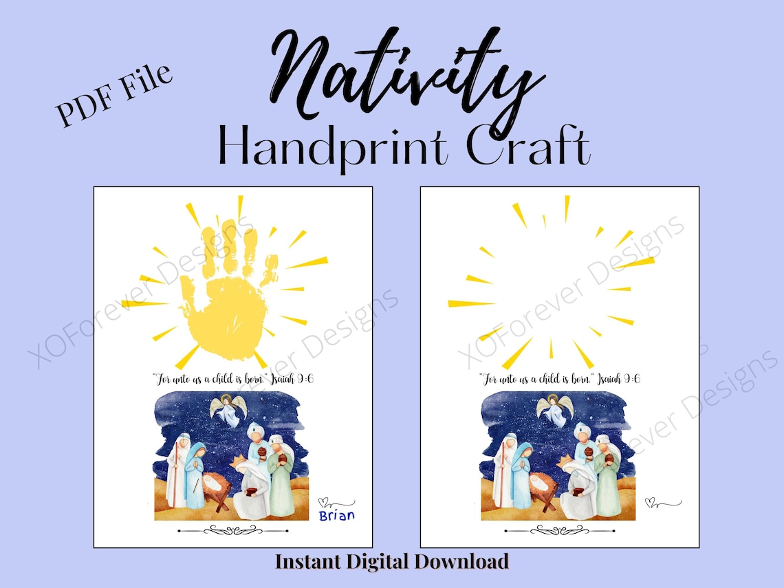 Nativity Handprint | Nativity Scene | Christmas Handprint | | Preschool ...