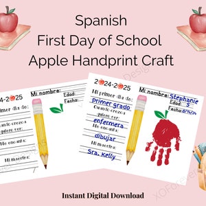Spanish First Day of School Handprint | Memory Book | Teacher Resources ...