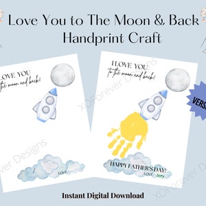 Love You to the Moon | Handprint Craft | Rocket Handprint | Handprint ...