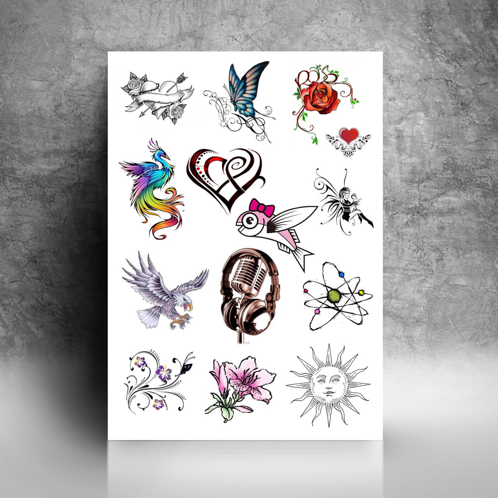 Personalised Temporary Tattoos Full A4 Sheet. Upload Any Graphics And ...