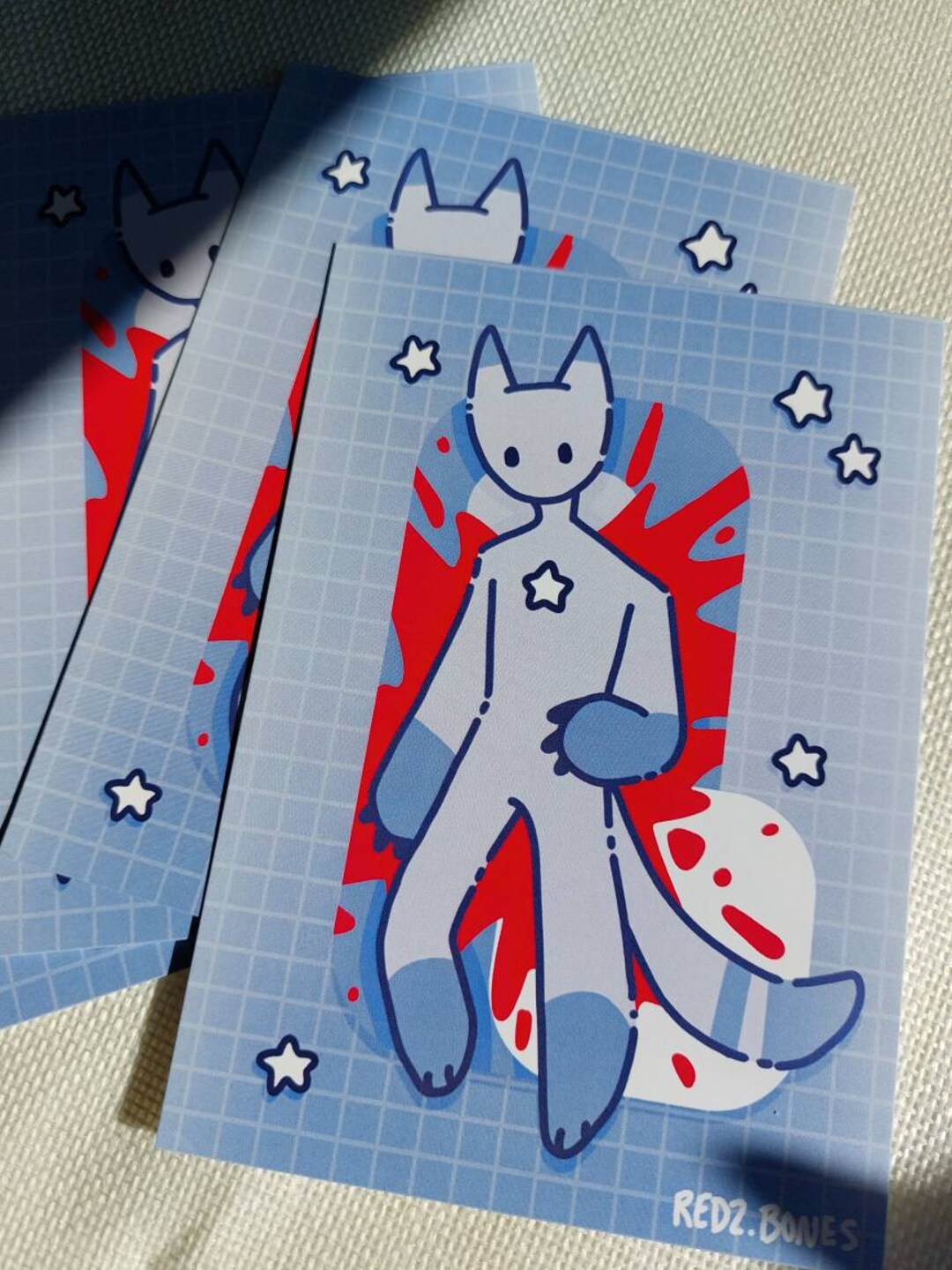 Skrunkly Cat Plush Art Print / Postcard Drawing - Etsy