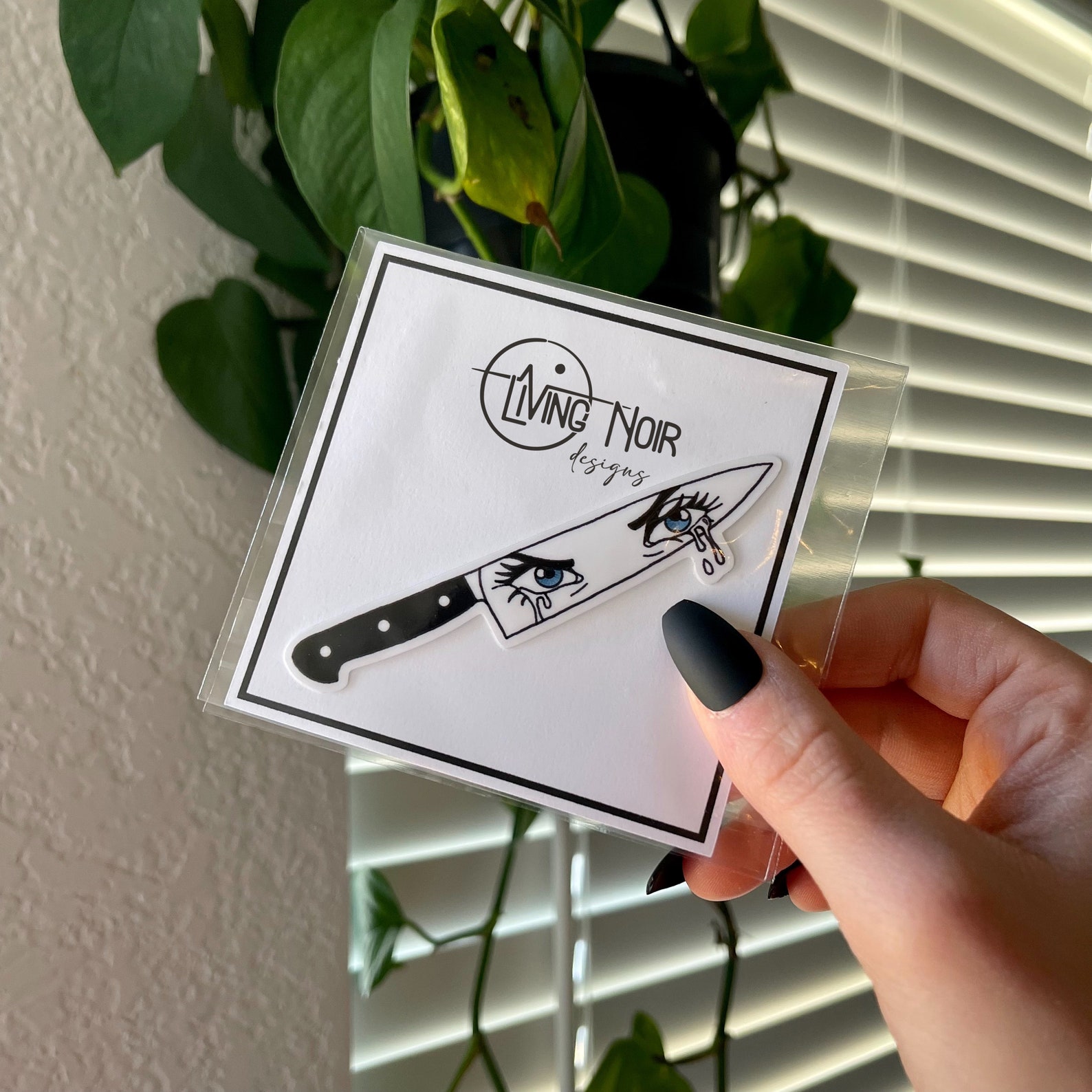 Crying Eyes Knife Sticker Crying Eyes Vinyl Sticker Knife | Etsy