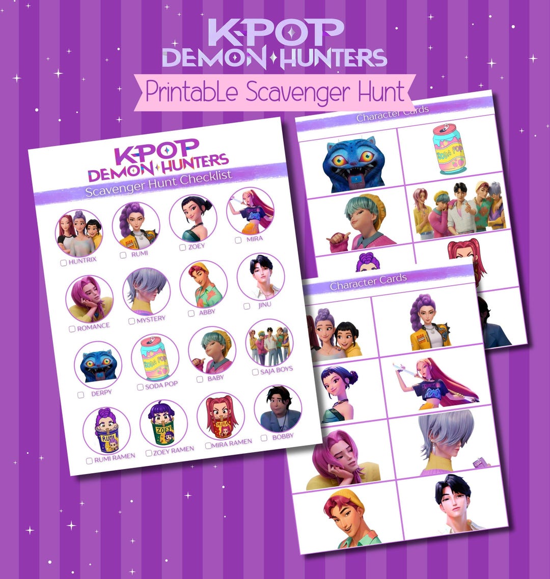 Kpop Demon Hunters Scavenger Hunt Game, Party Games, PDF Printable - Etsy