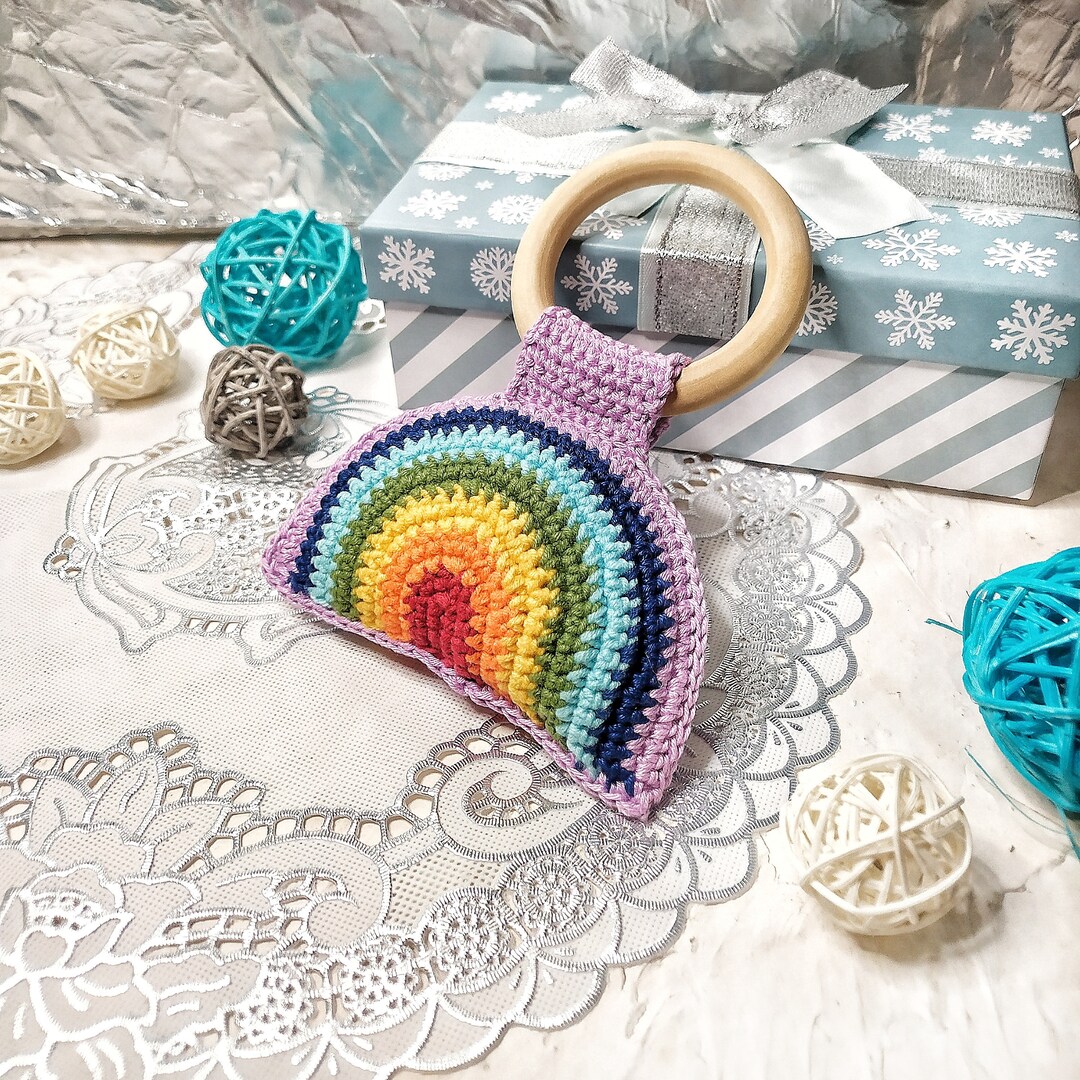 Crochet Rainbow Rattle PATTERN Crochet Baby Toys New Baby Toy Sensory ...