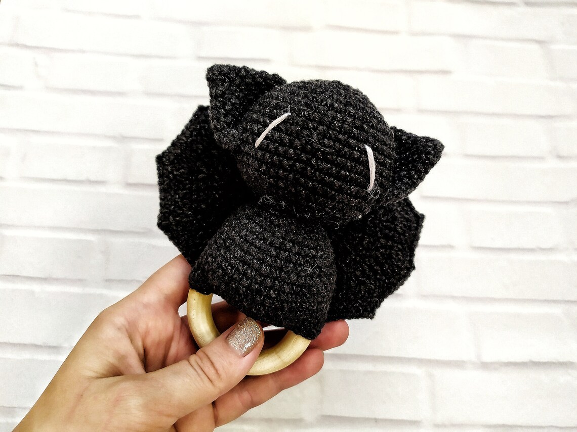 Bat Rattle PATTERN Crochet Baby Toy Pattern Newborn Wooden Toy | Etsy