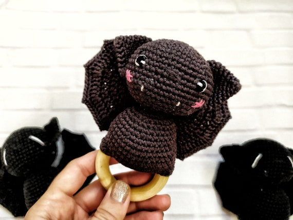 Bat Rattle PATTERN Crochet Baby Toy Pattern Newborn Wooden Toy - Etsy
