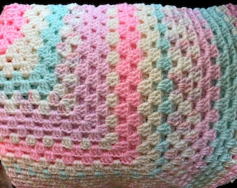 Soft Pastel Textured Afghan / Throw Knit or Crochet Pattern - Free ...